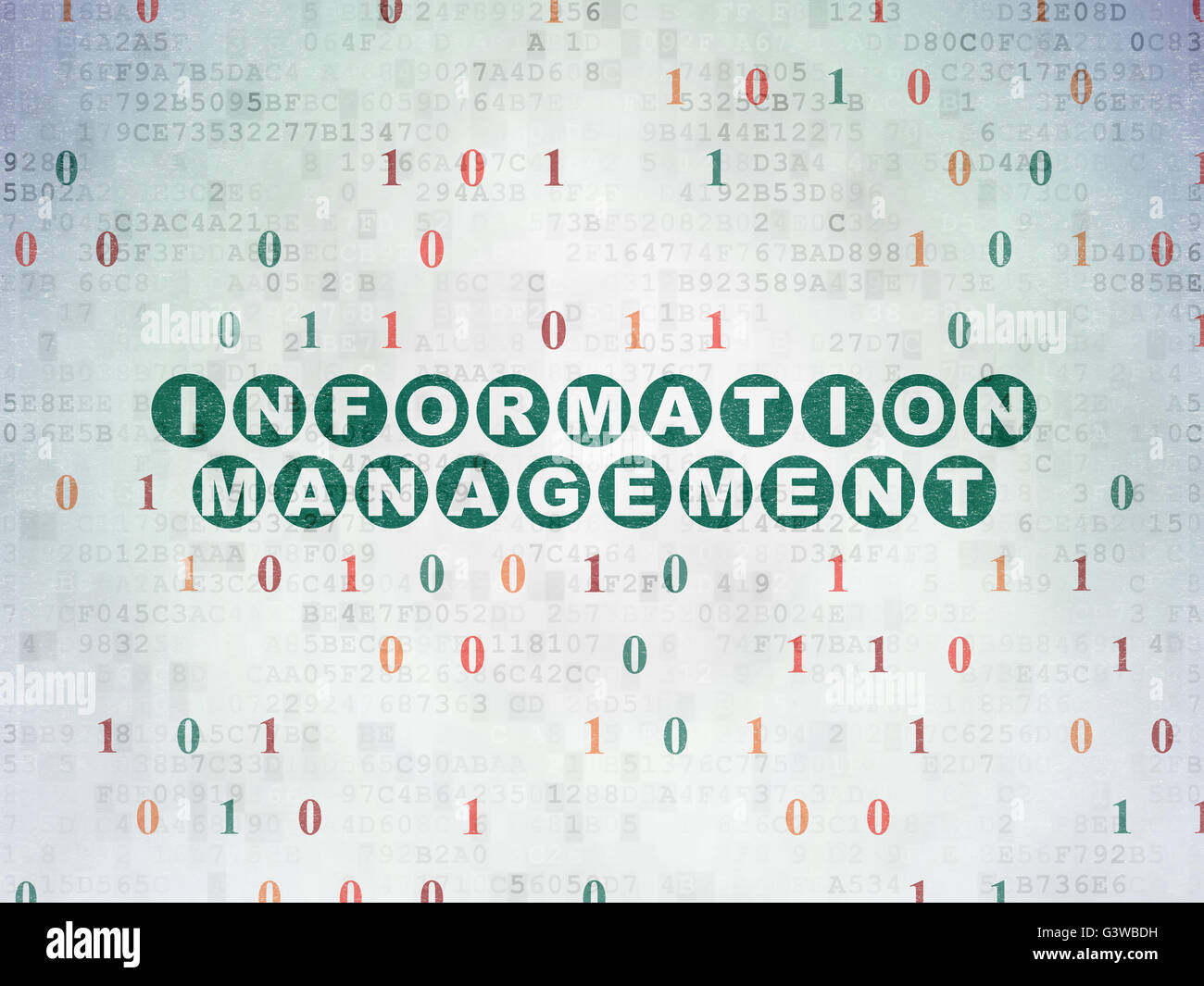 Data concept: Information Management on Digital Data Paper background ...