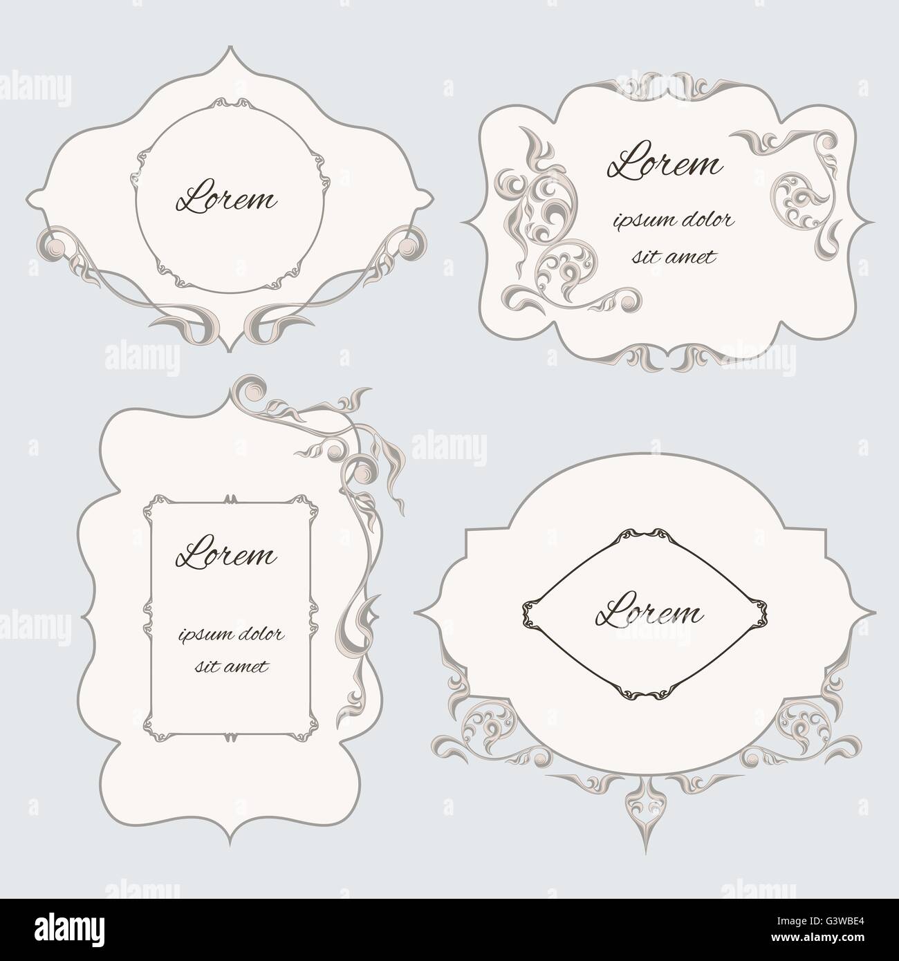 Set vintage ornamental frame, labels Stock Vector Image & Art - Alamy