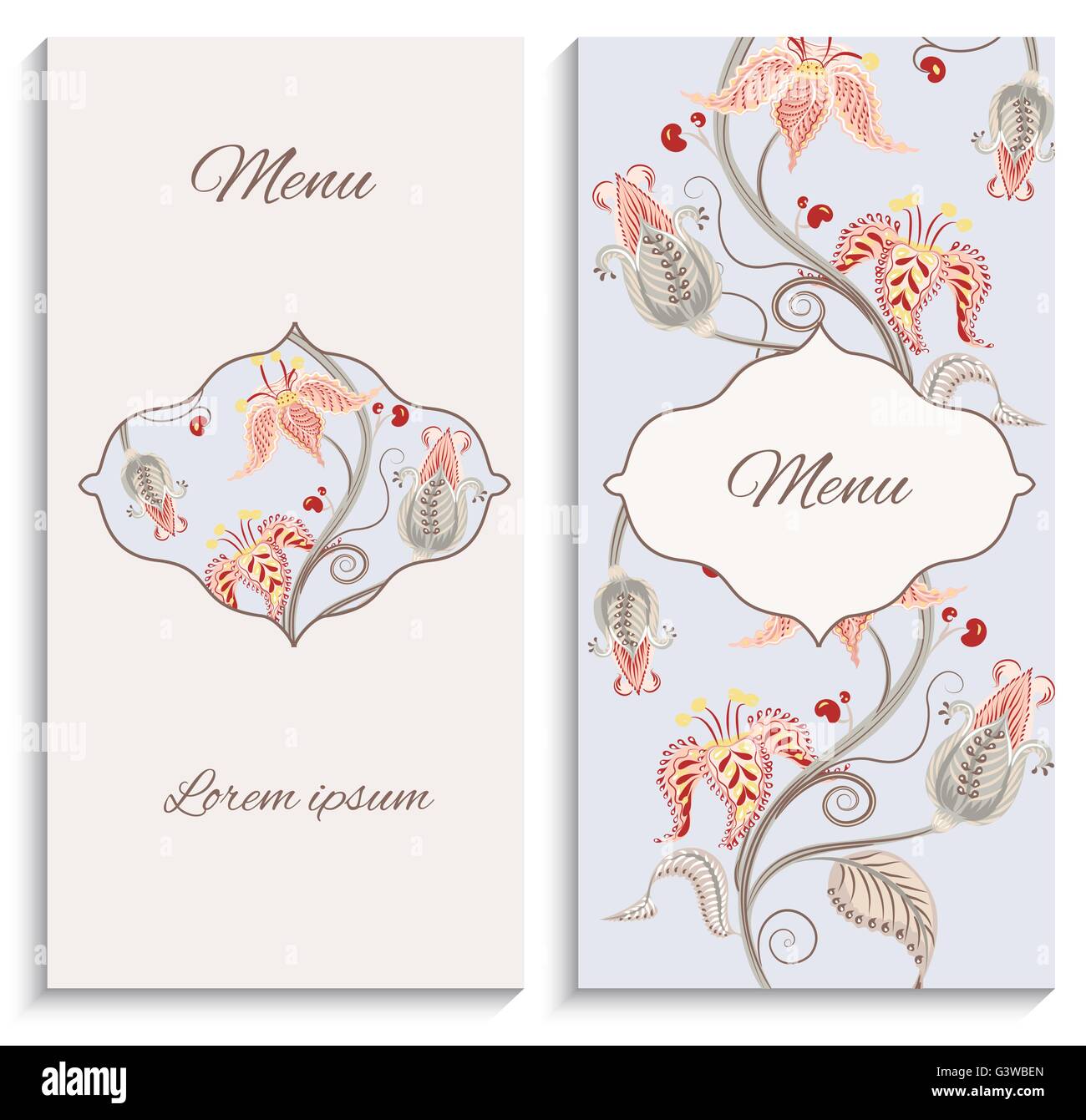 Color floral vintage ornament menu Stock Vector Image & Art - Alamy