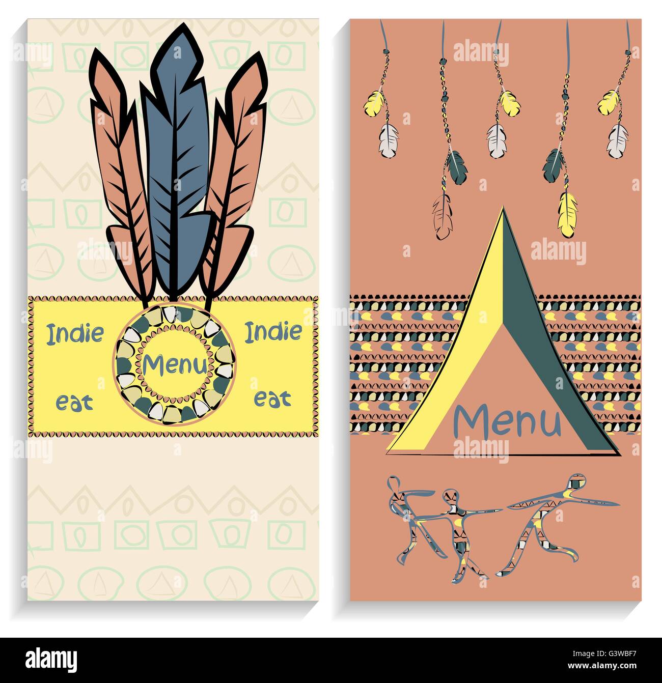 Set ethnic Indian menu Stock Vector Image & Art - Alamy