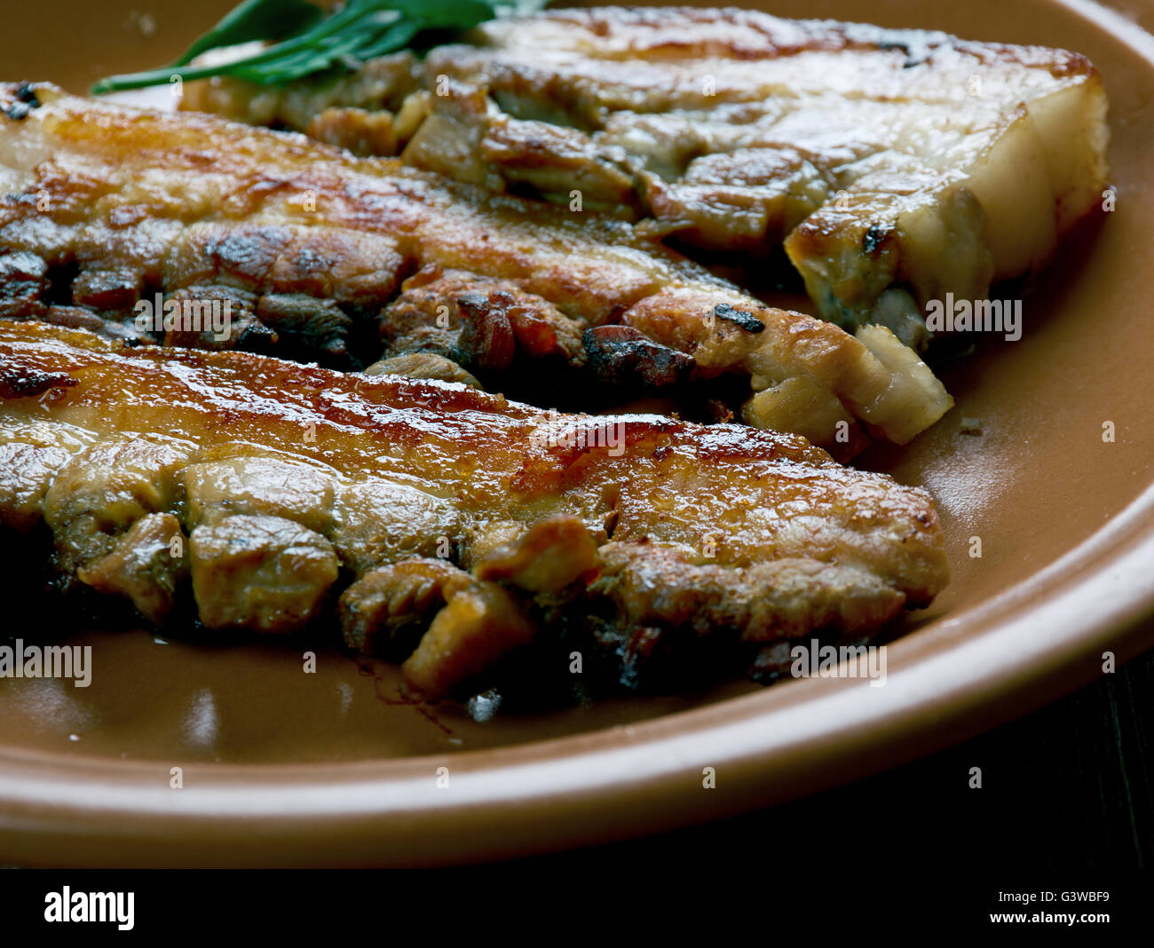 Chicharron - dish generally consisting of fried pork belly or fried ...