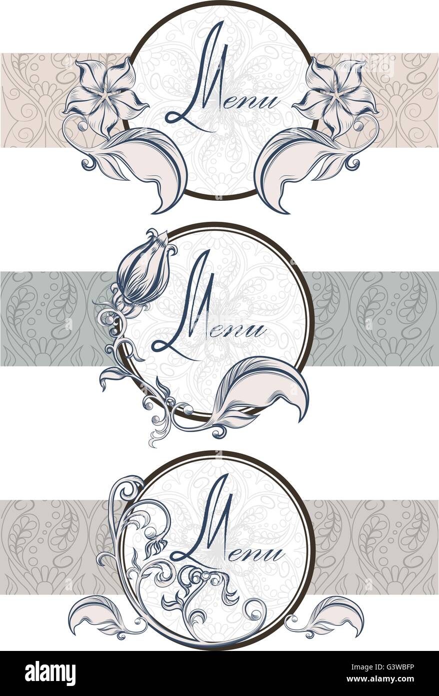 Set vintage ornamental ribbons menu Stock Vector Image & Art - Alamy