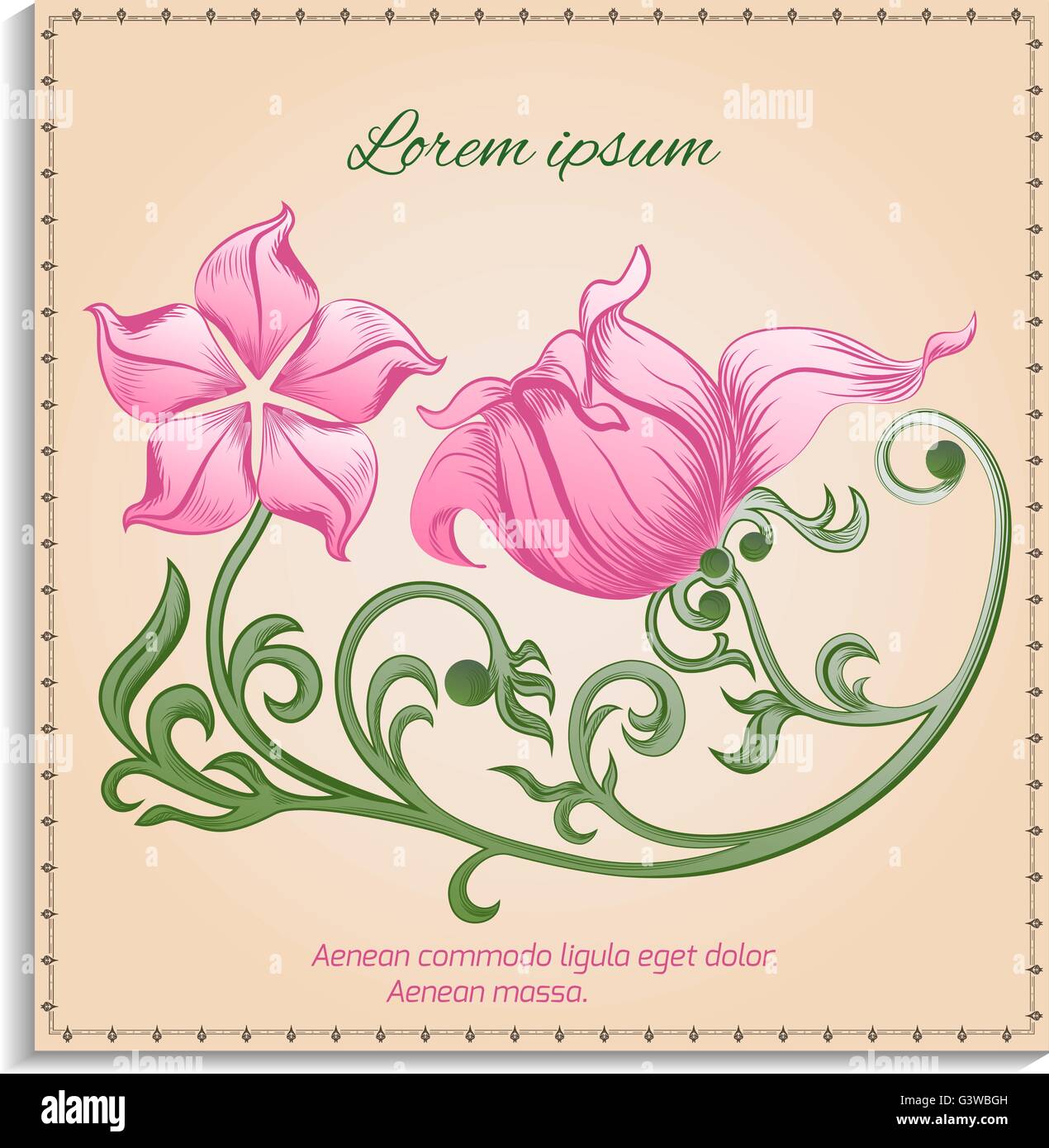 Pink flowers plant Stock Vector Images - Alamy