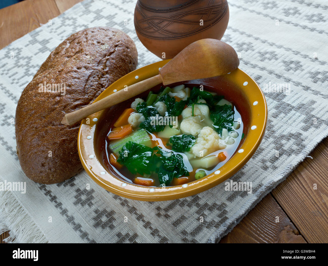 nettle soup.Russian green shchi with nettle Stock Photo - Alamy