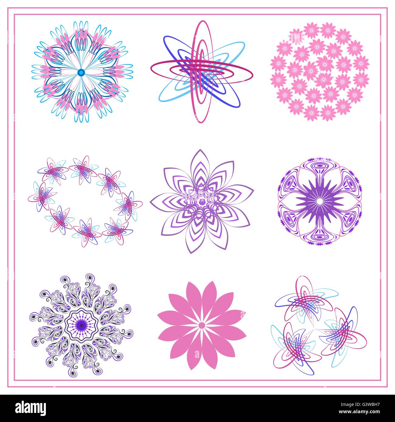 Multi colored flower border Stock Vector Images - Alamy