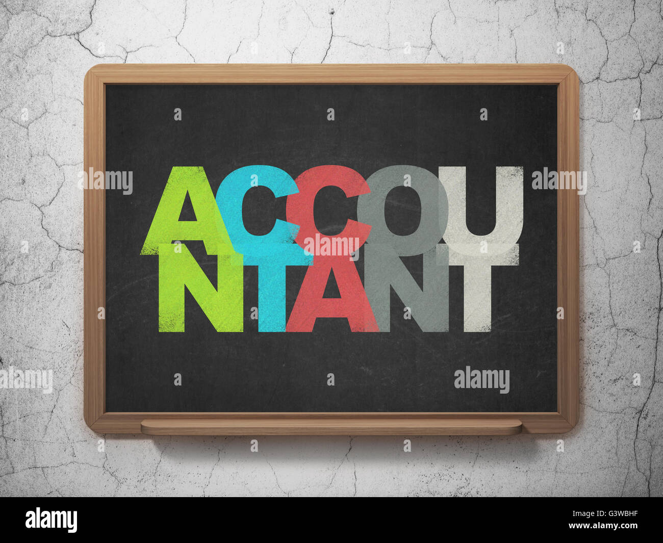Currency concept: Accountant on School board background Stock Photo - Alamy