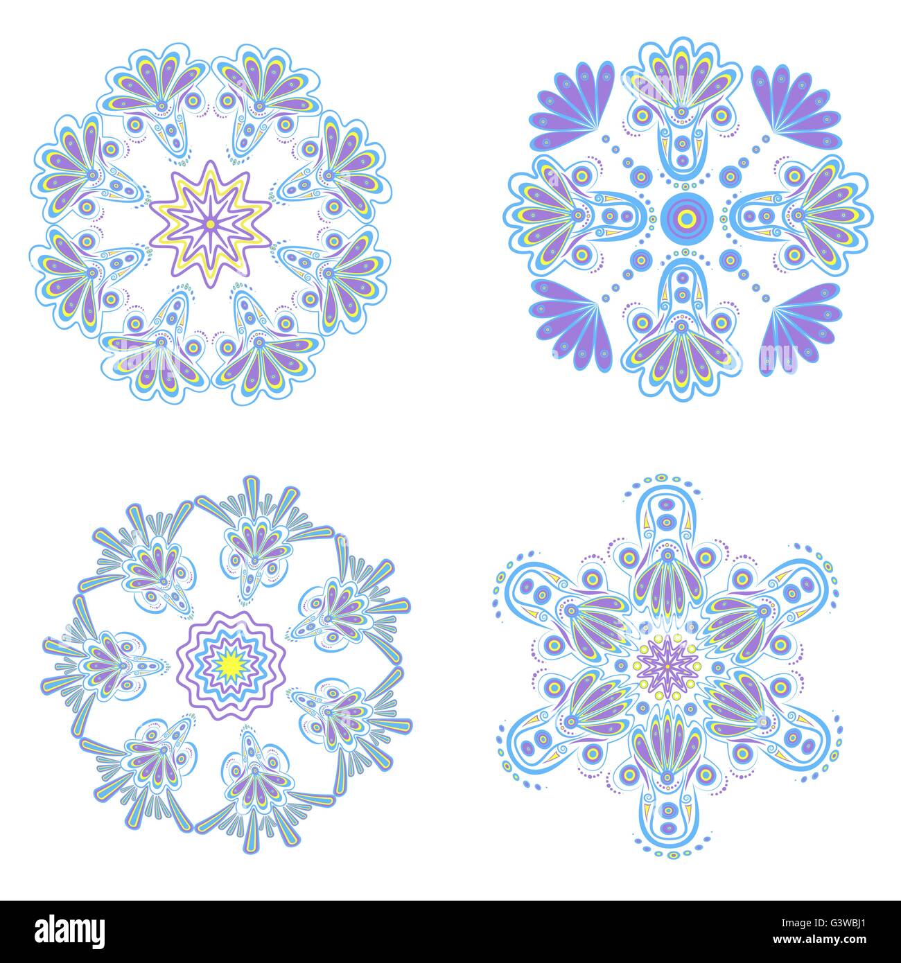 Set circular floral ornaments patterns Stock Vector Image & Art - Alamy