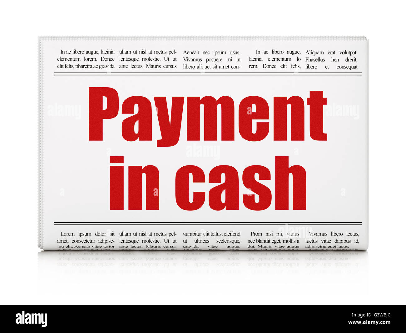 Currency concept: newspaper headline Payment In Cash Stock Photo - Alamy