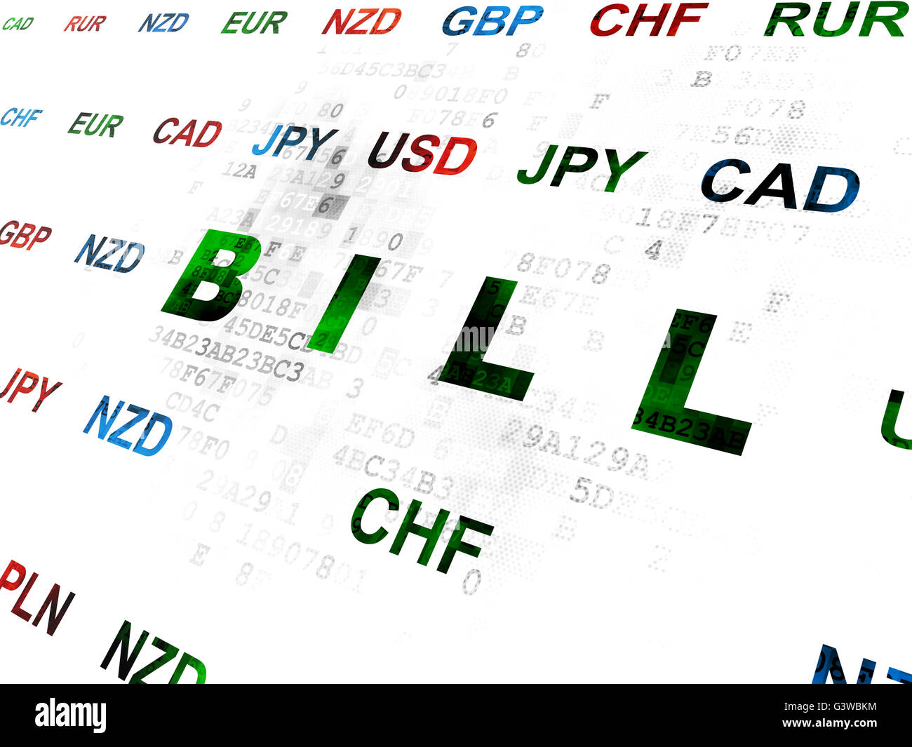 Money concept: Bill on Digital background Stock Photo - Alamy