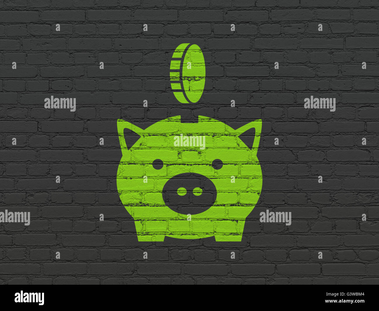 Money concept: Money Box With Coin on wall background Stock Photo - Alamy