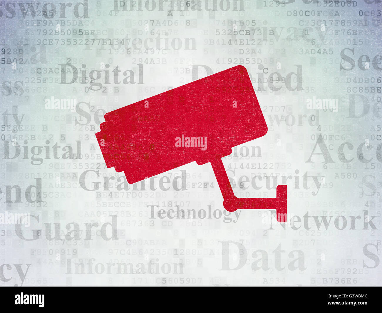 Privacy concept: Cctv Camera on Digital Data Paper background Stock ...