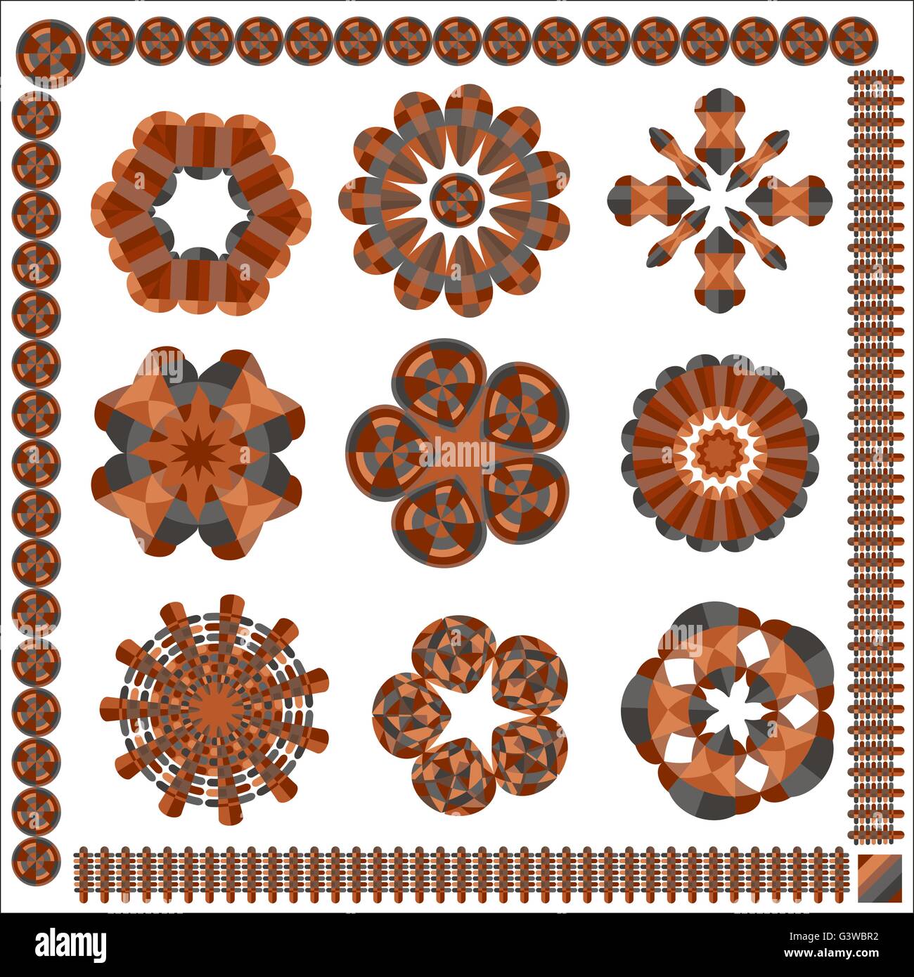 Set of isolated circular patterns Stock Vector Image & Art - Alamy