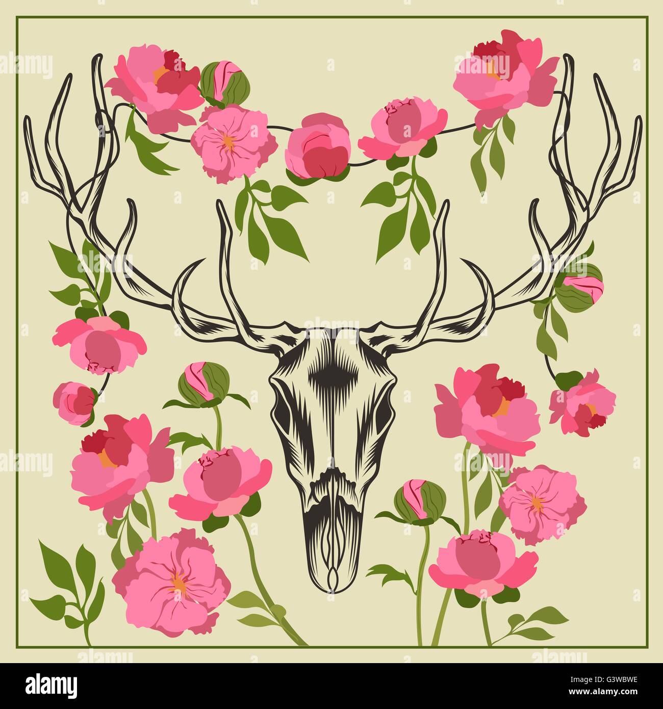 Dead deer hanging Stock Vector Images - Alamy