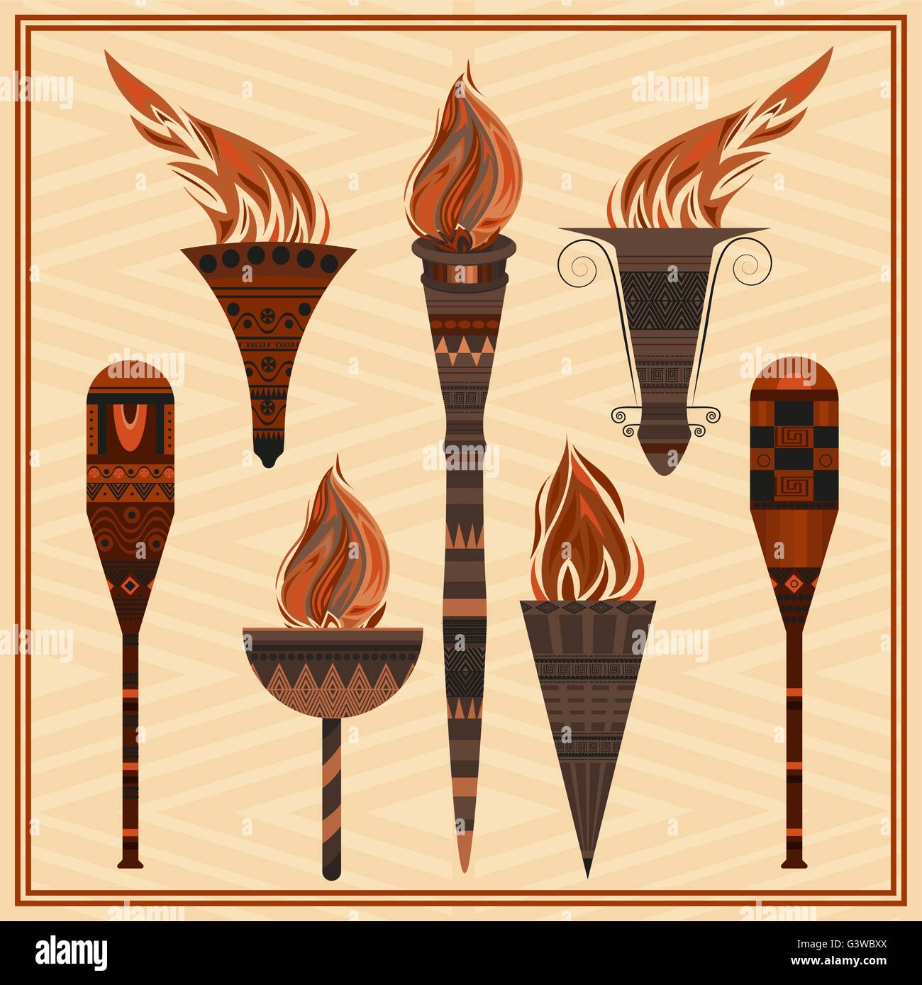 Greek flaming torches Stock Vector Images - Alamy