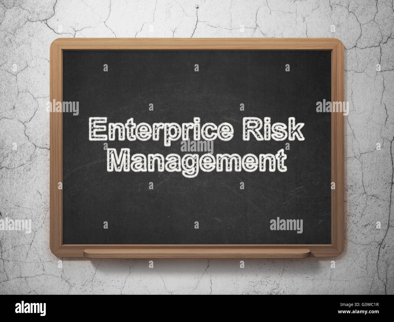 Finance concept: Enterprice Risk Management on chalkboard background ...