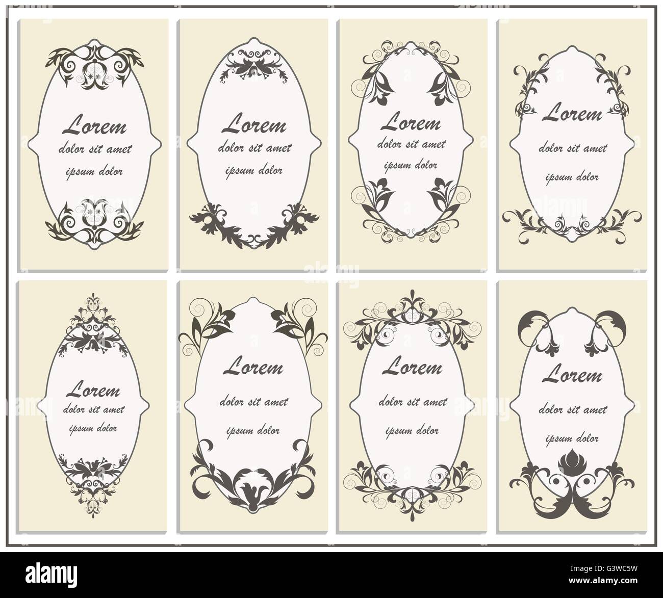 Set floral ornament frame Stock Vector Image & Art - Alamy