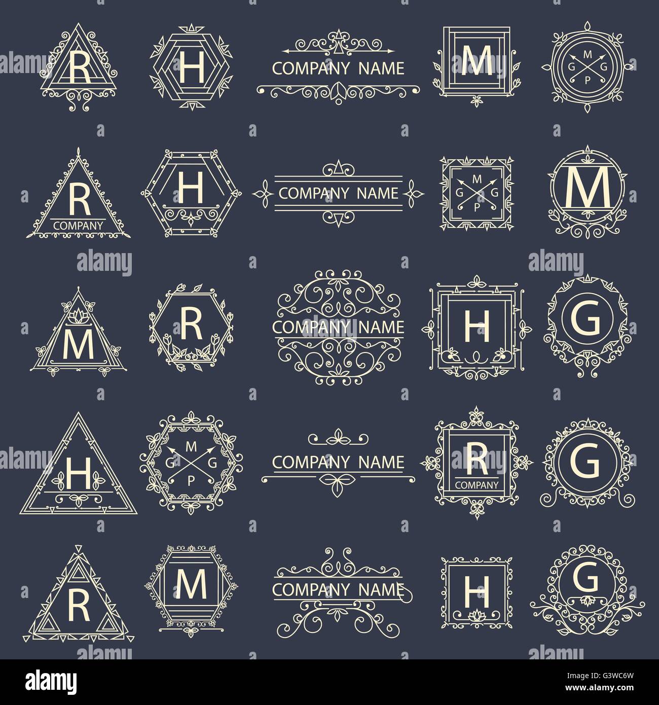 Set monogram company logos, business sign Stock Vector Image & Art - Alamy