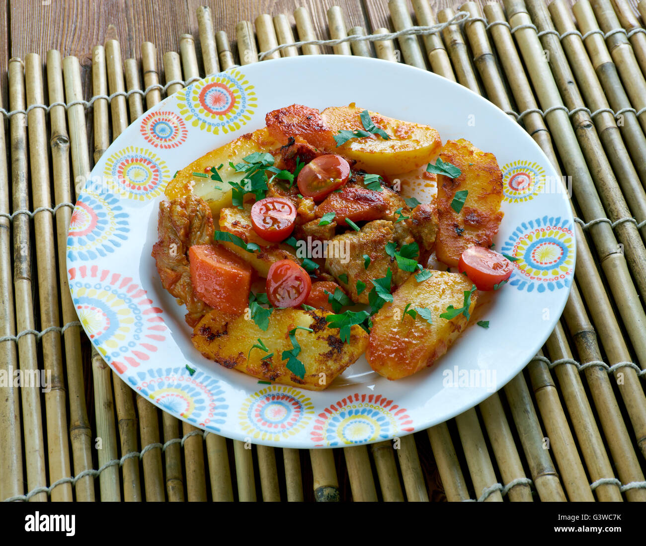 ojakhuri - Georgian cuisine. pork with potatoes and spices Stock Photo ...