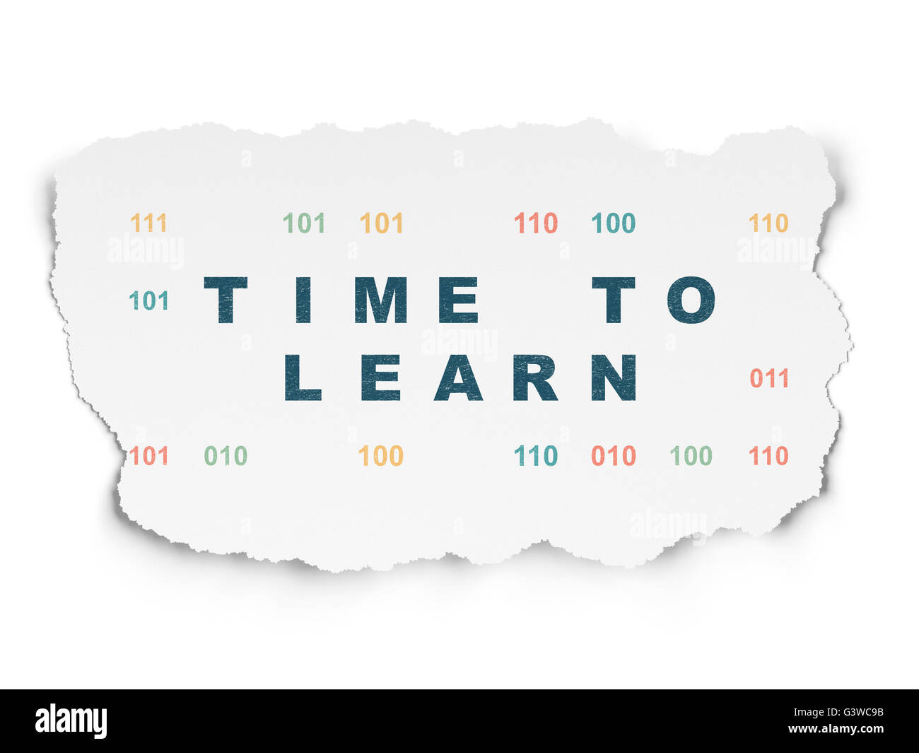 Time concept: Time to Learn on Torn Paper background Stock Photo - Alamy