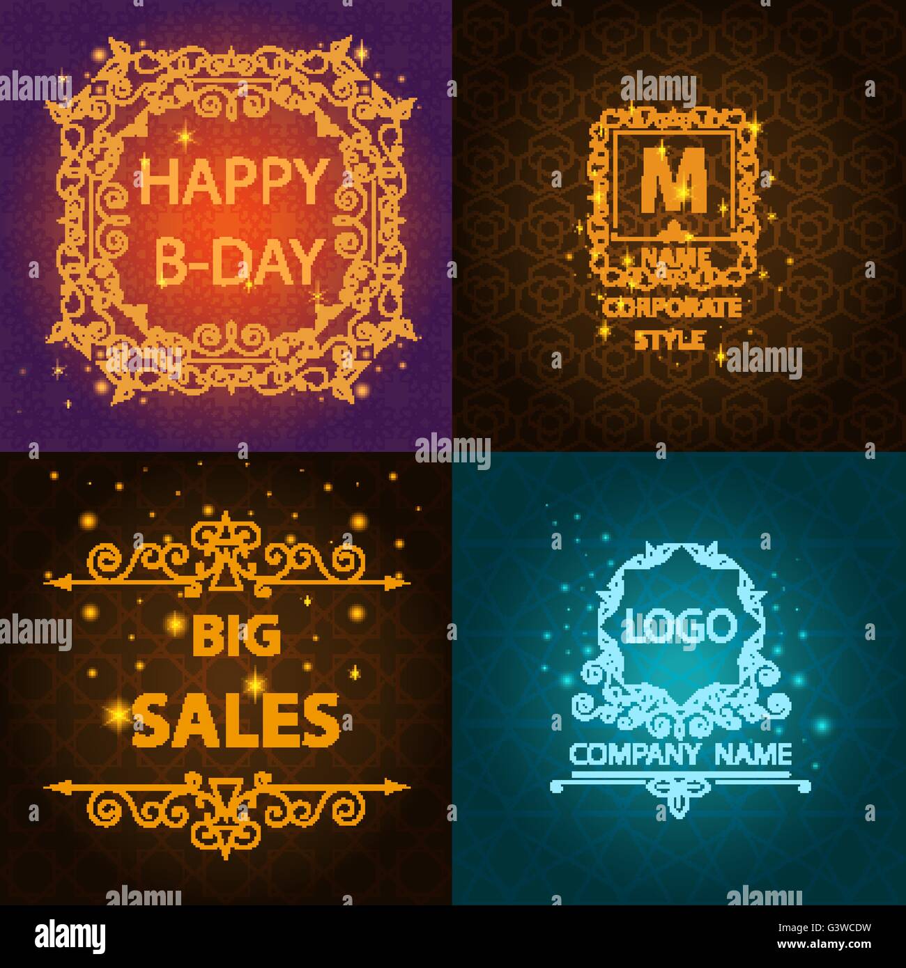 Collection shiny cards, pattern, ornament Stock Vector Image & Art - Alamy