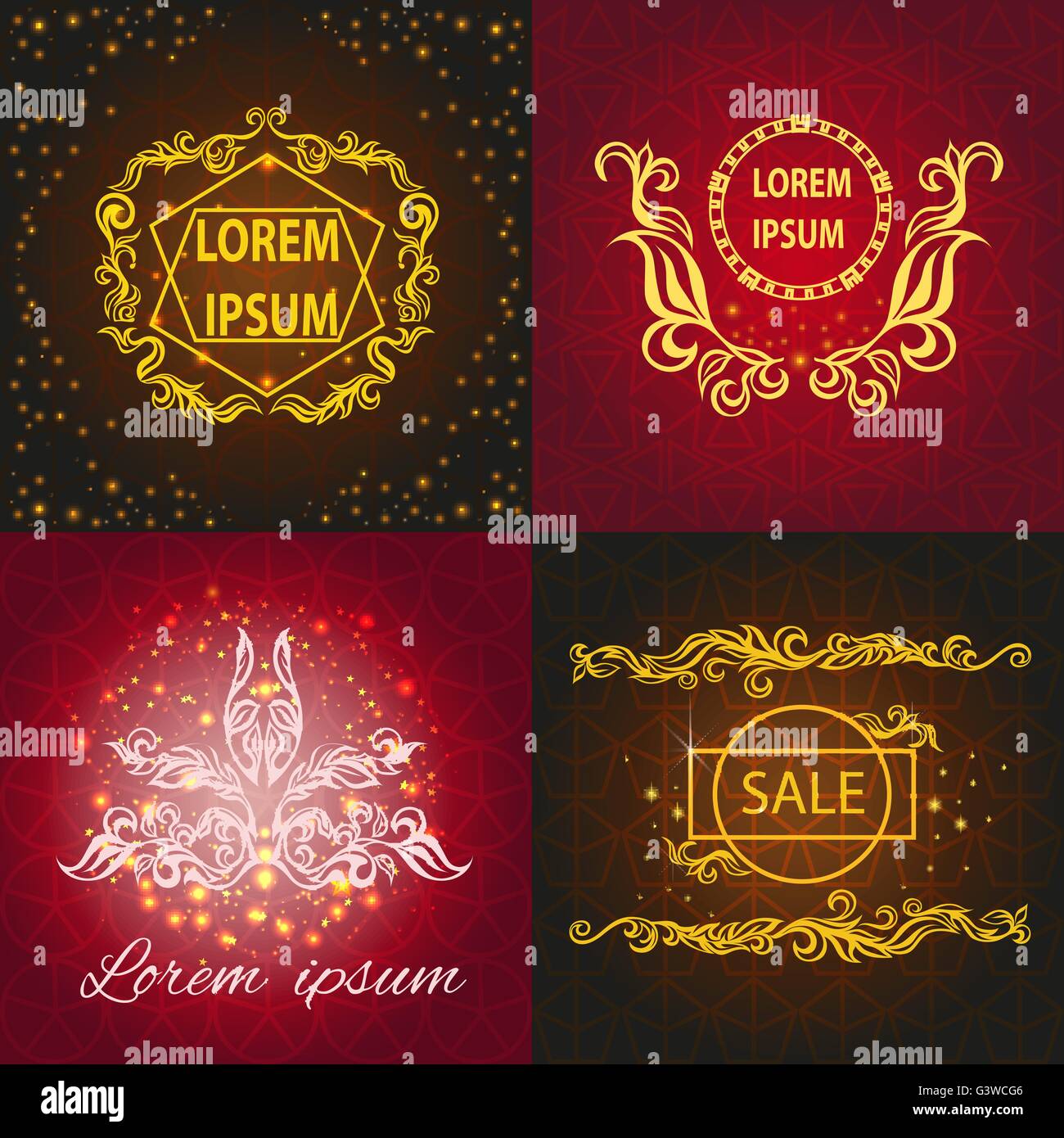 Set shiny cards, pattern, ornament Stock Vector Image & Art - Alamy