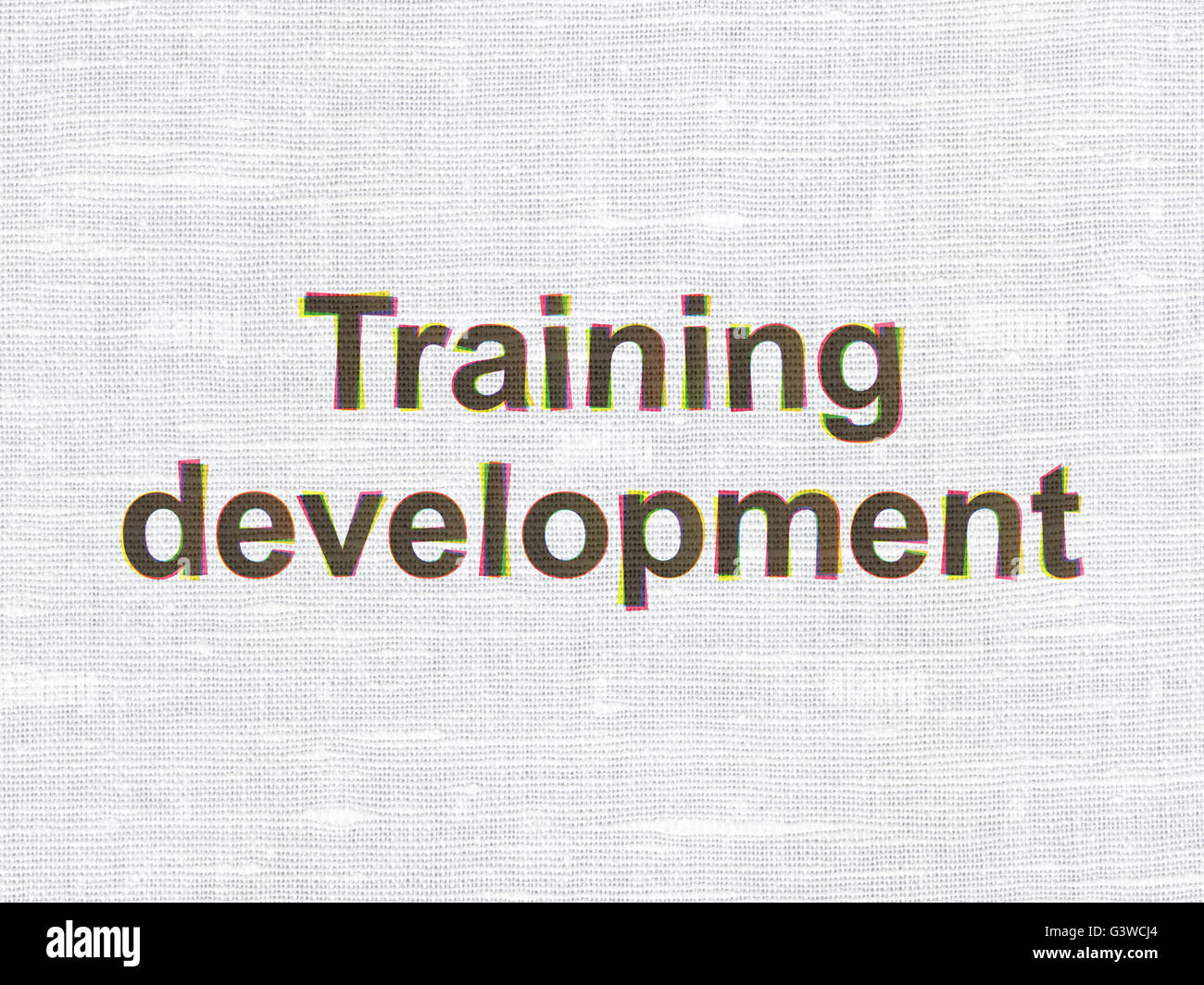 Learning concept: Training Development on fabric texture background ...
