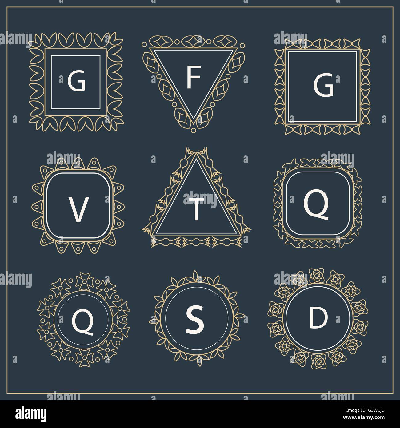 Set ornamental company logos, business sign Stock Vector Image & Art ...