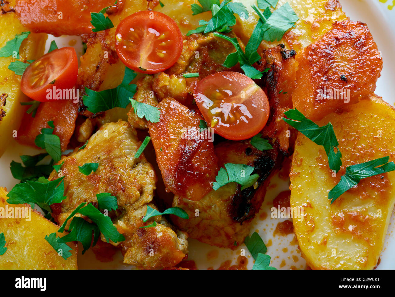 ojakhuri - Georgian cuisine. pork with potatoes and spices Stock Photo ...