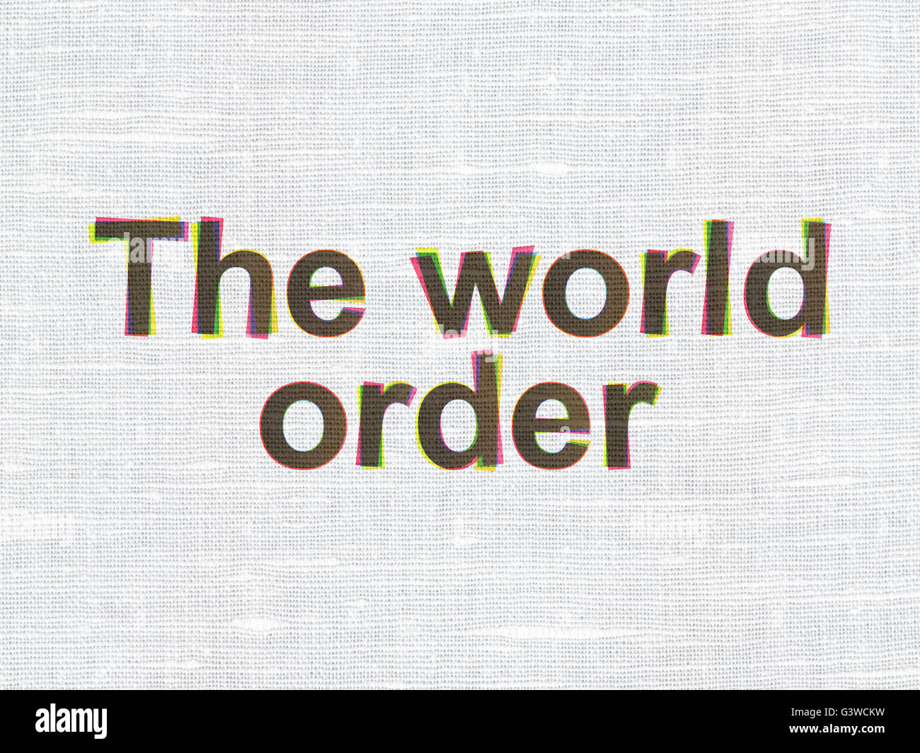 Political concept: The World Order on fabric texture background Stock ...