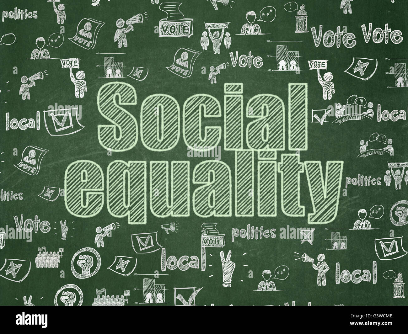 Political concept: Social Equality on School board background Stock ...