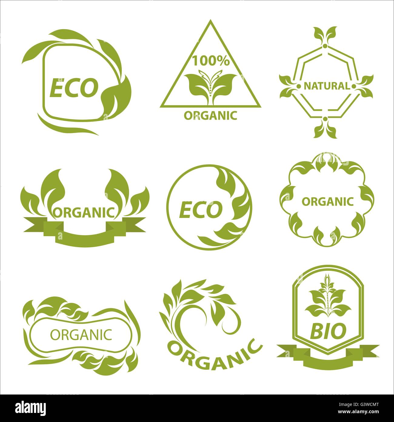 Organic products, eco labels, logo Stock Vector Image & Art - Alamy