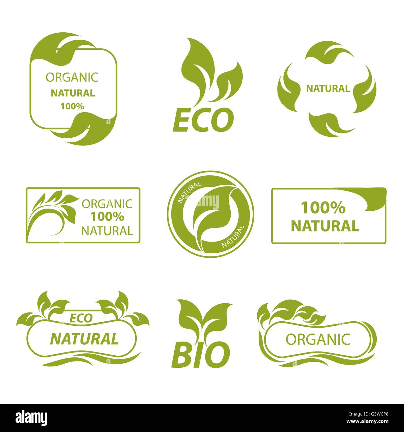 Labels, eco products, logo Stock Vector Image & Art - Alamy