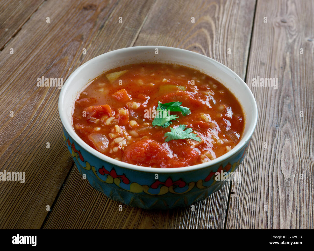 Tomato Bulgur Soup - Persian Dish Stock Photo - Alamy