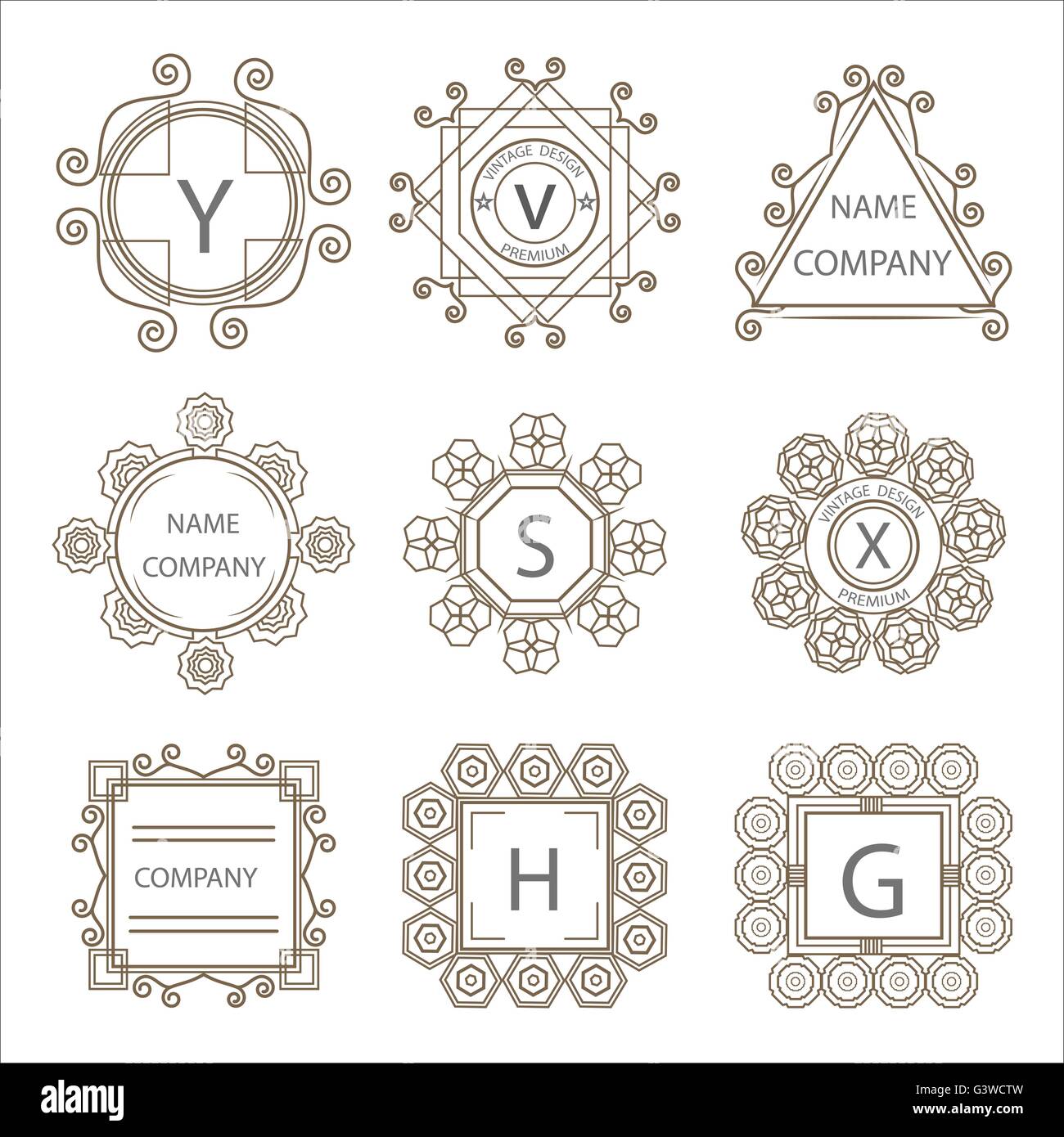 Calligraphic monogram emblem template Stock Vector Image & Art - Alamy