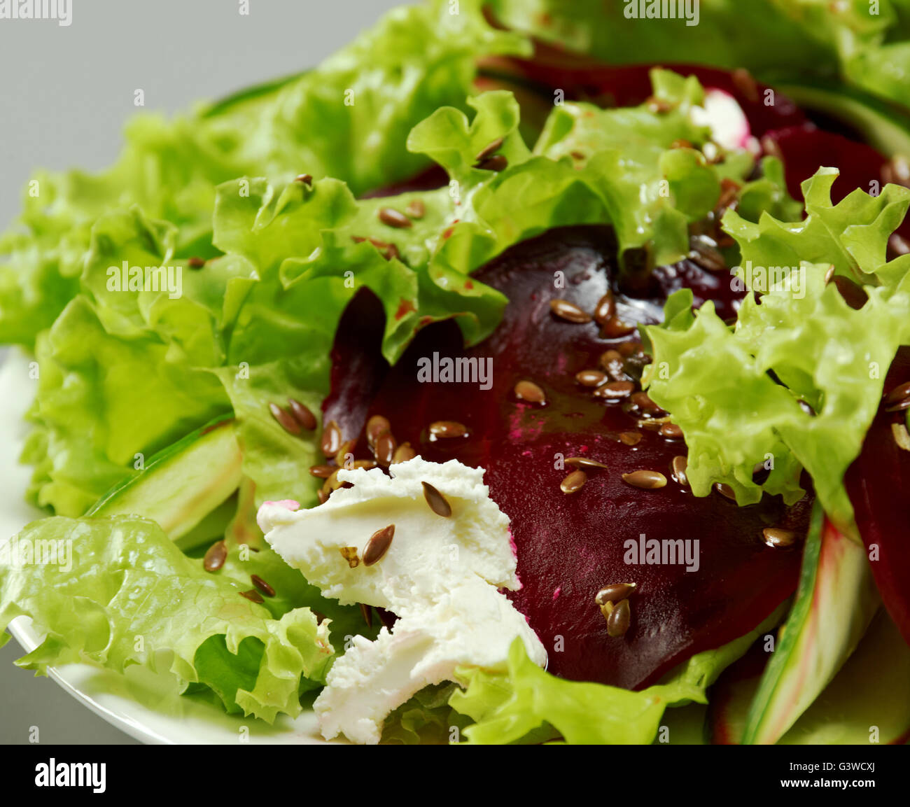 Italian salad with beets, lettuce, cream cheese Stock Photo - Alamy