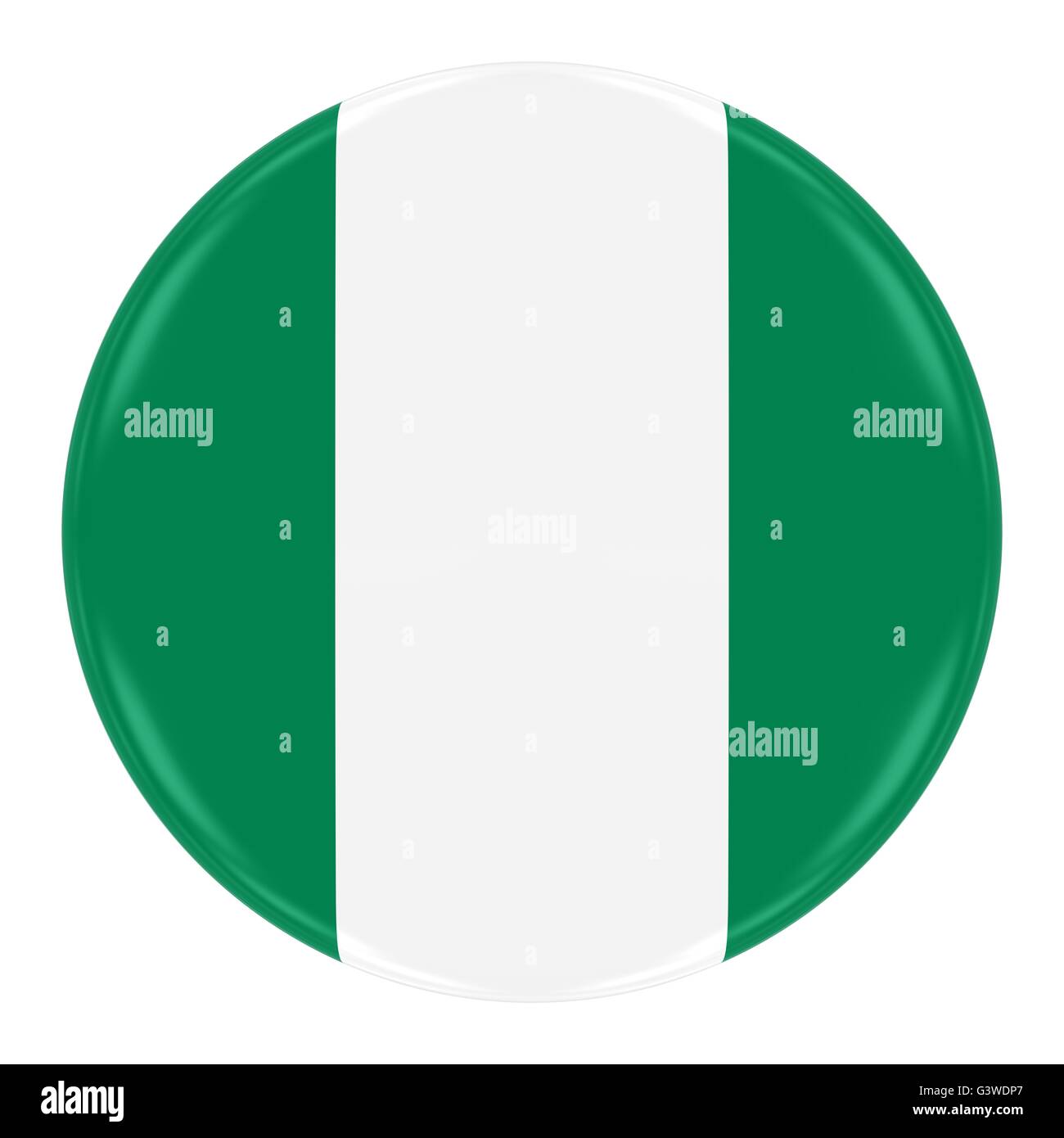Nigerian Flag Badge - Flag of Nigeria Button Isolated on White Stock ...