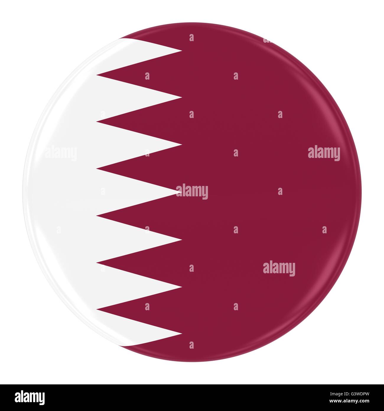 Qatari Flag Badge - Flag of Qatar Button Isolated on White Stock Photo ...