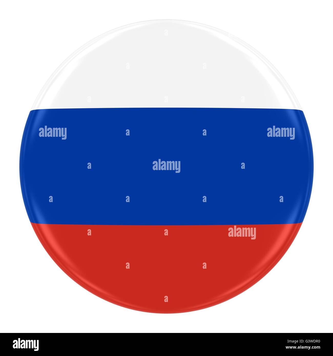 Russian Flag Badge - Flag of Russia Button Isolated on White Stock ...
