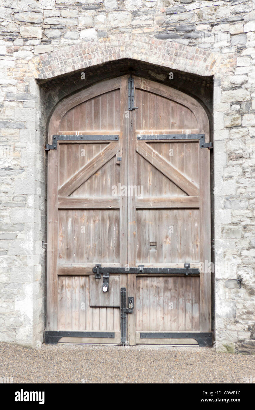 Kilmainham Gaol Dublin Ireland. Main gate in Courtyard where members of ...