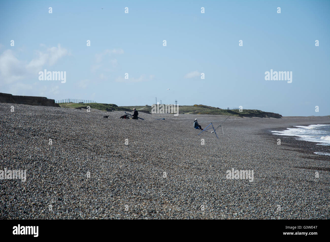 Sea fishing on the Norfolk coast. Taken at Weybourne beach Stock Photo ...