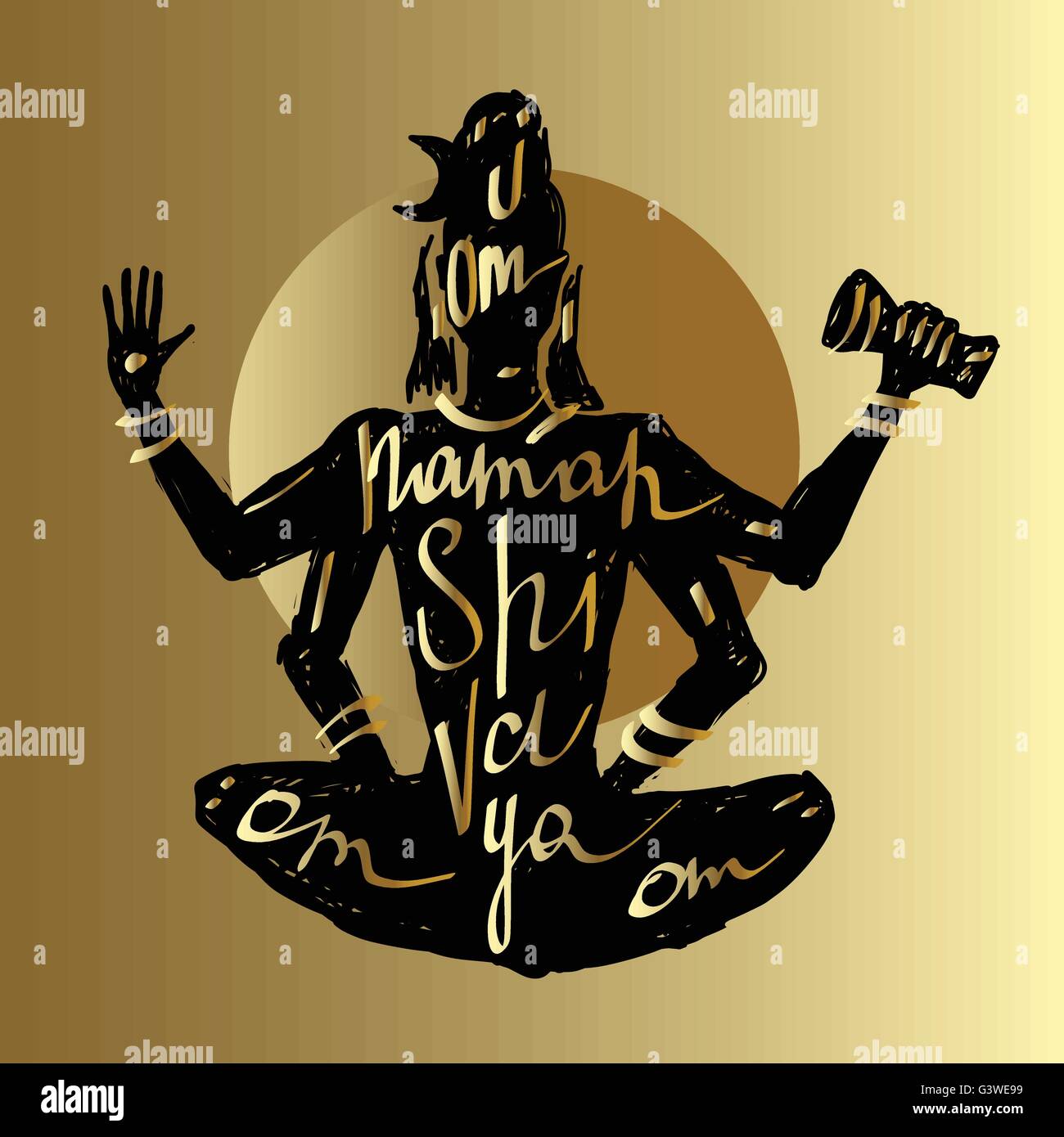 Golden Shiva. Typography poster Stock Vector Image & Art - Alamy