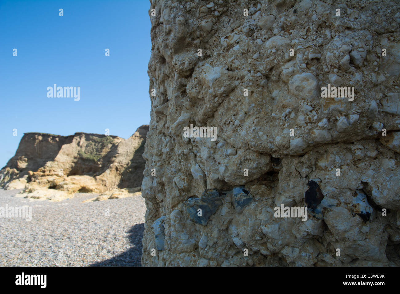 A view of the Weybourne cliffs and beach in Norfok Stock Photo - Alamy