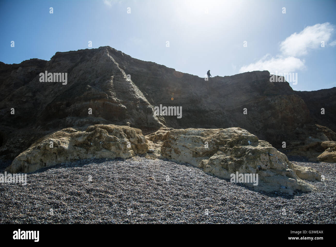 A view of the Weybourne cliffs and beach in Norfok Stock Photo - Alamy
