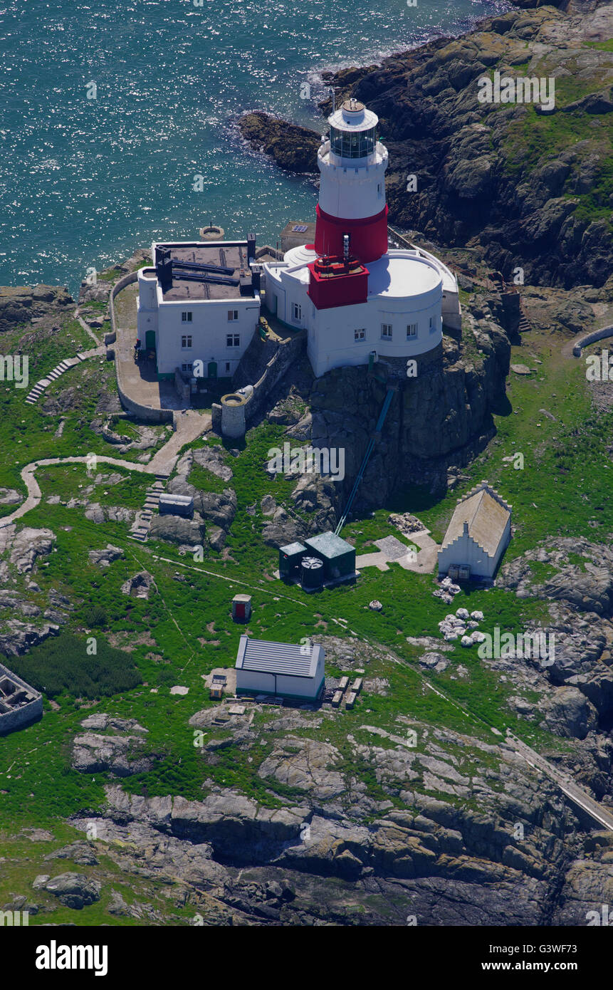 Aerial, Skerries Lighthouse, Holyhead, Isle of Anglesey, North Wales ...