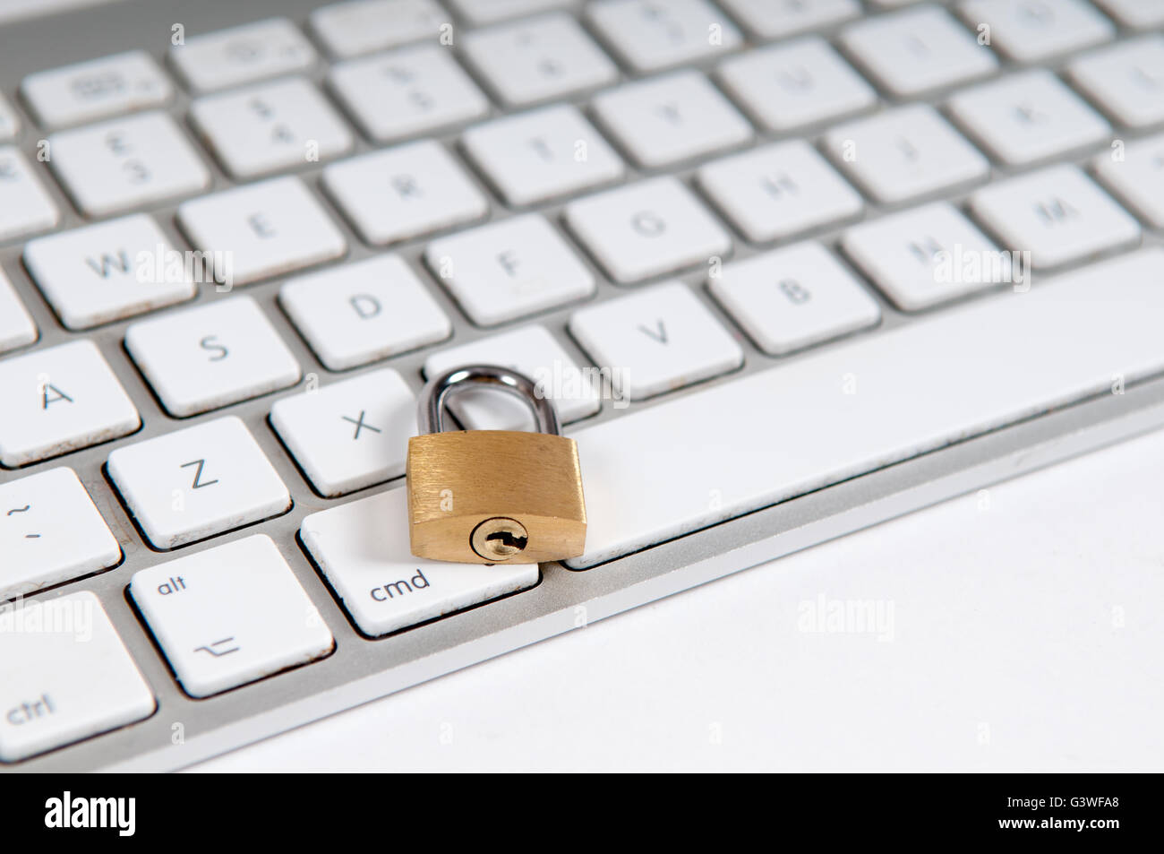 Internet security concept with a laptop computer being protected from ...