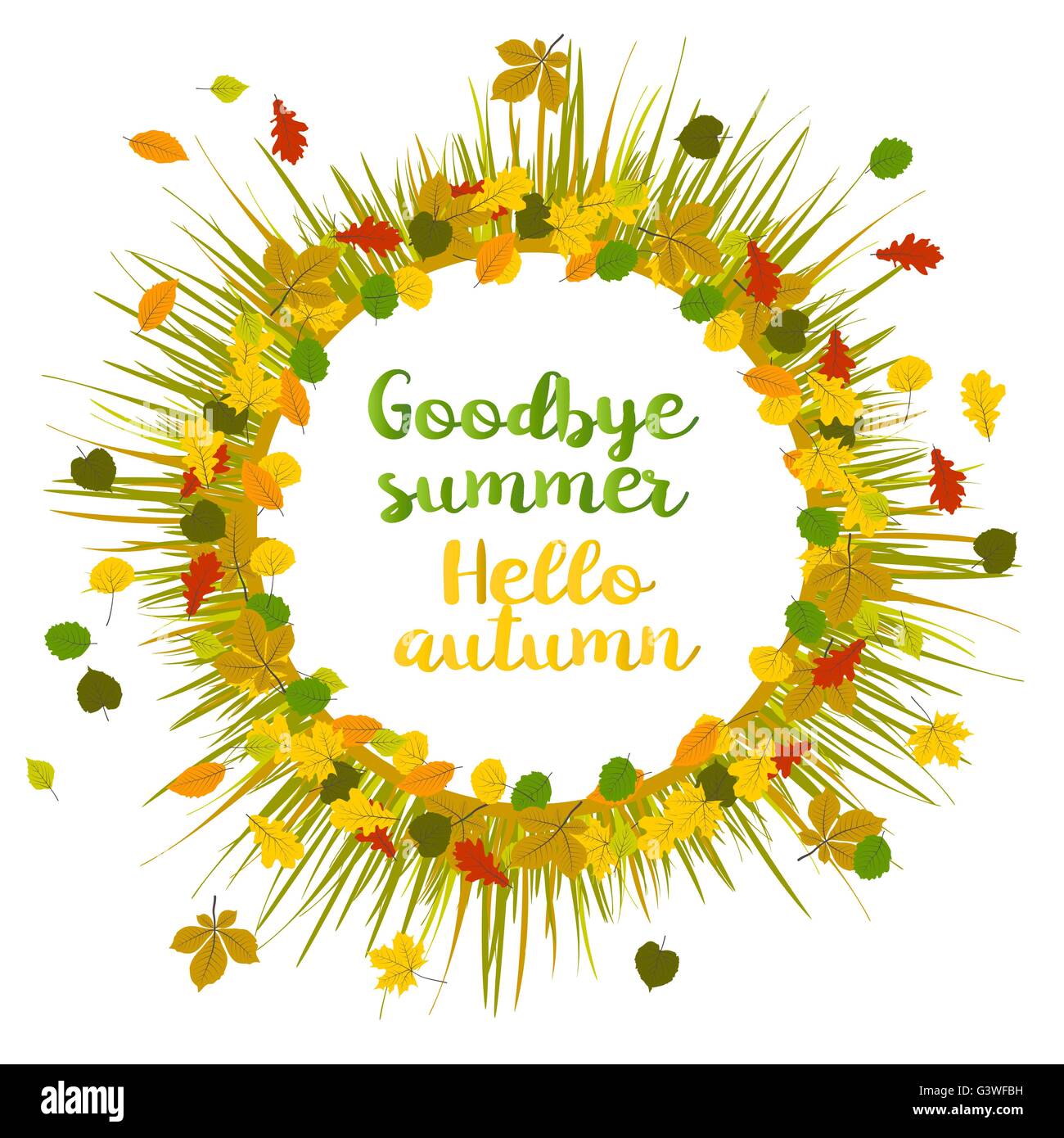 Hello autumn. Goodbye summer Stock Vector Image & Art - Alamy