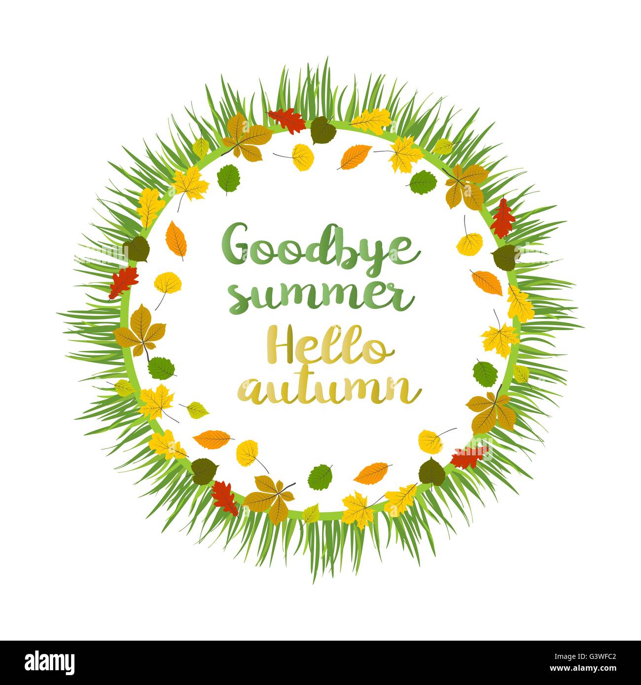 Hello autumn. Goodbye summer Stock Vector Image & Art - Alamy