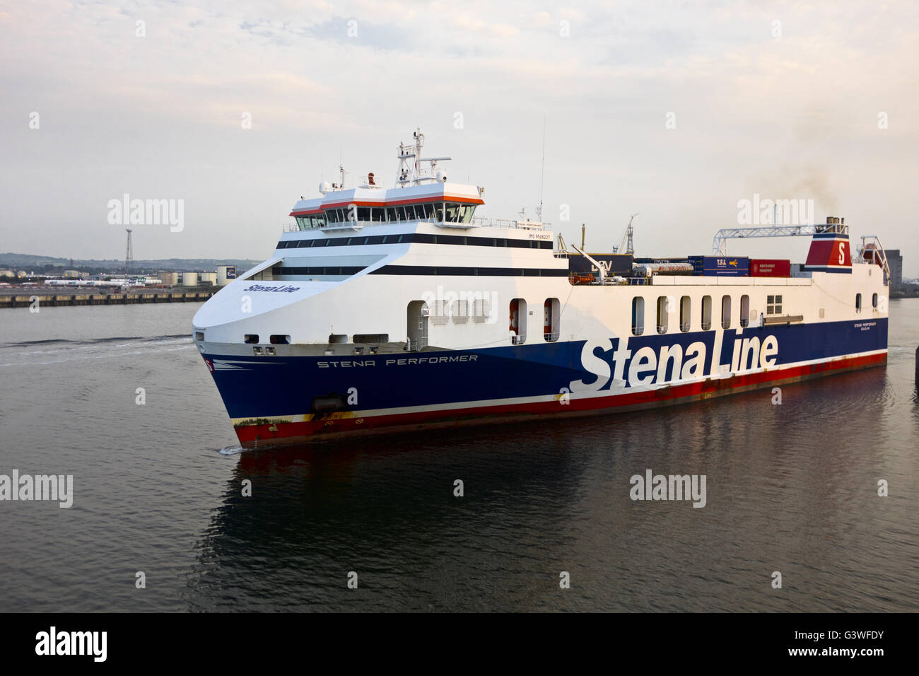 Stena line Performer ferry leaving Belfast for Heysham Stock Photo - Alamy