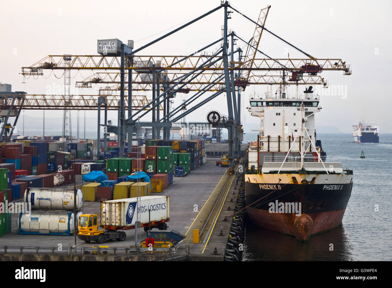 Port of Belfast container docks Stock Photo - Alamy