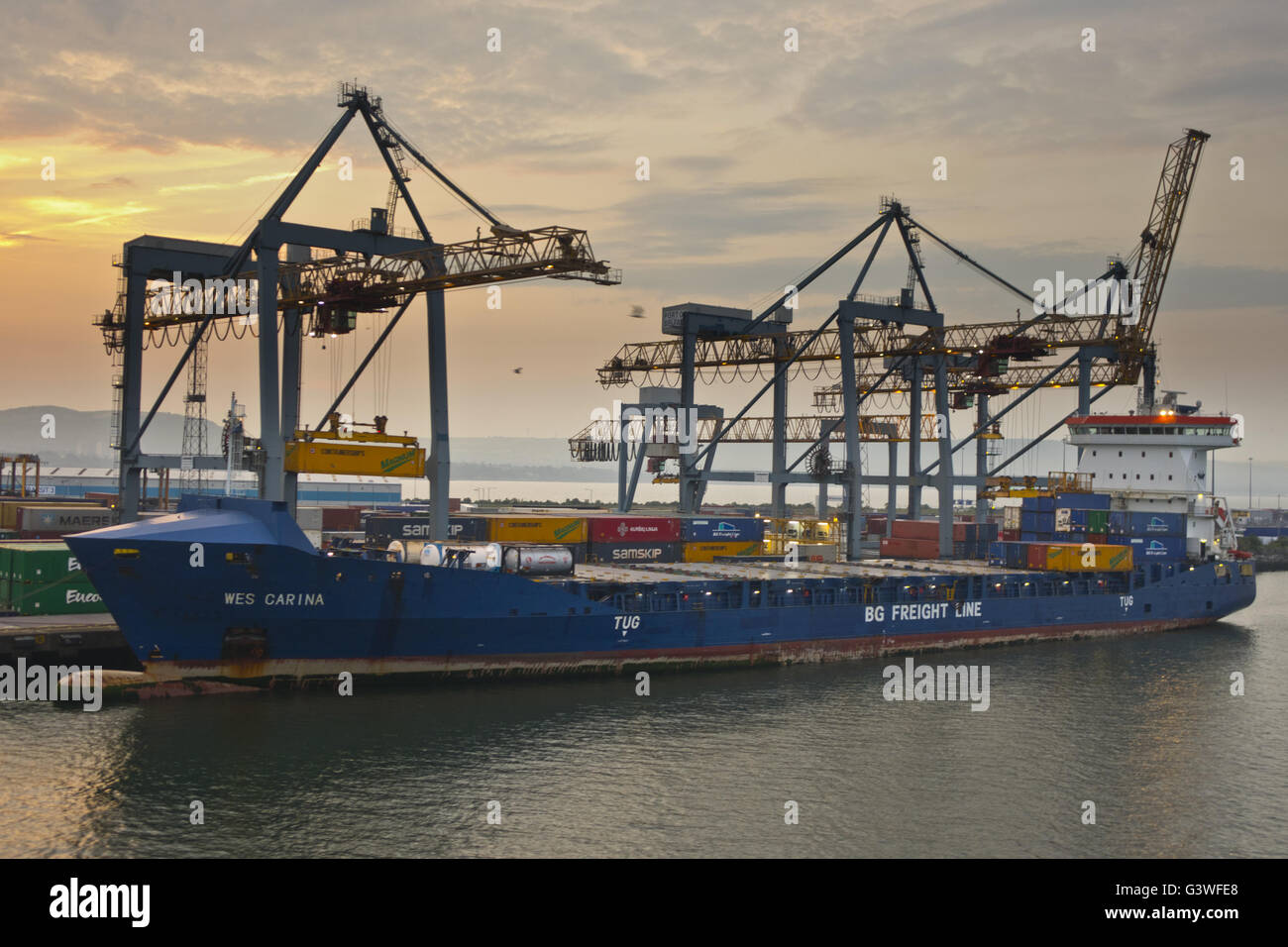 Port of Belfast container docks Stock Photo - Alamy